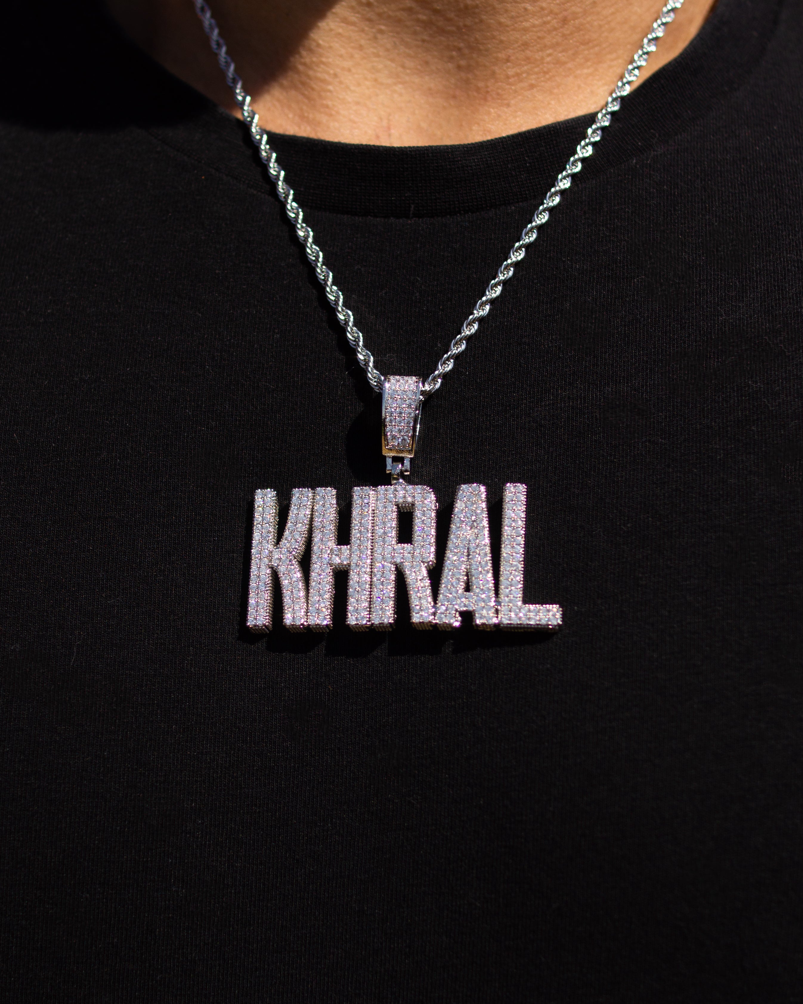Custom Crystalline Font Pendant - Silver – Khral™