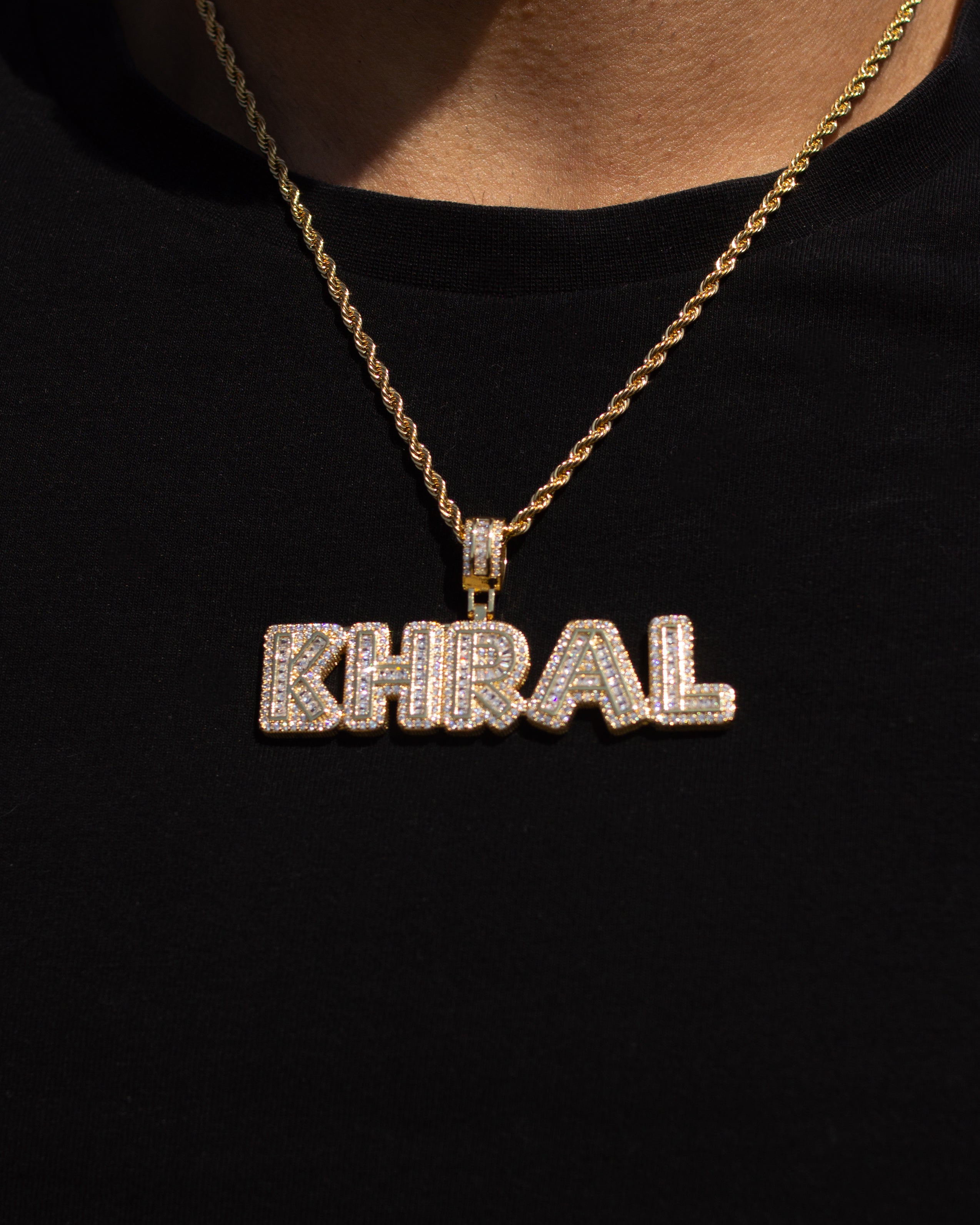 Custom Bubble Font Pendant - Gold – Khral™